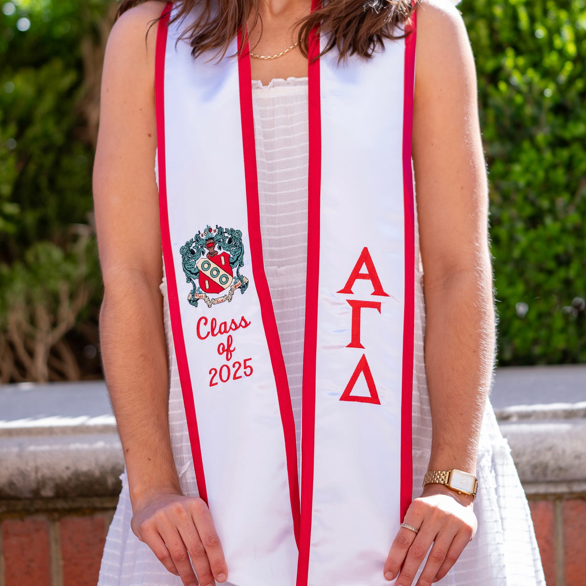 Custom Alpha Gamma Delta Crest Greek Letter Sorority Graduation Stole ...