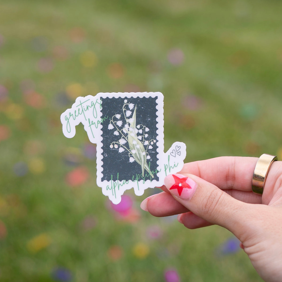 Delivered With Love Sticker - Alpha Epsilon Phi – Greek Letter Co.