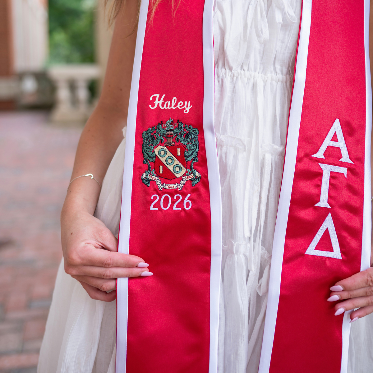 Alpha Gamma Delta Personalized Crest Greek Letter Graduation Stole ...
