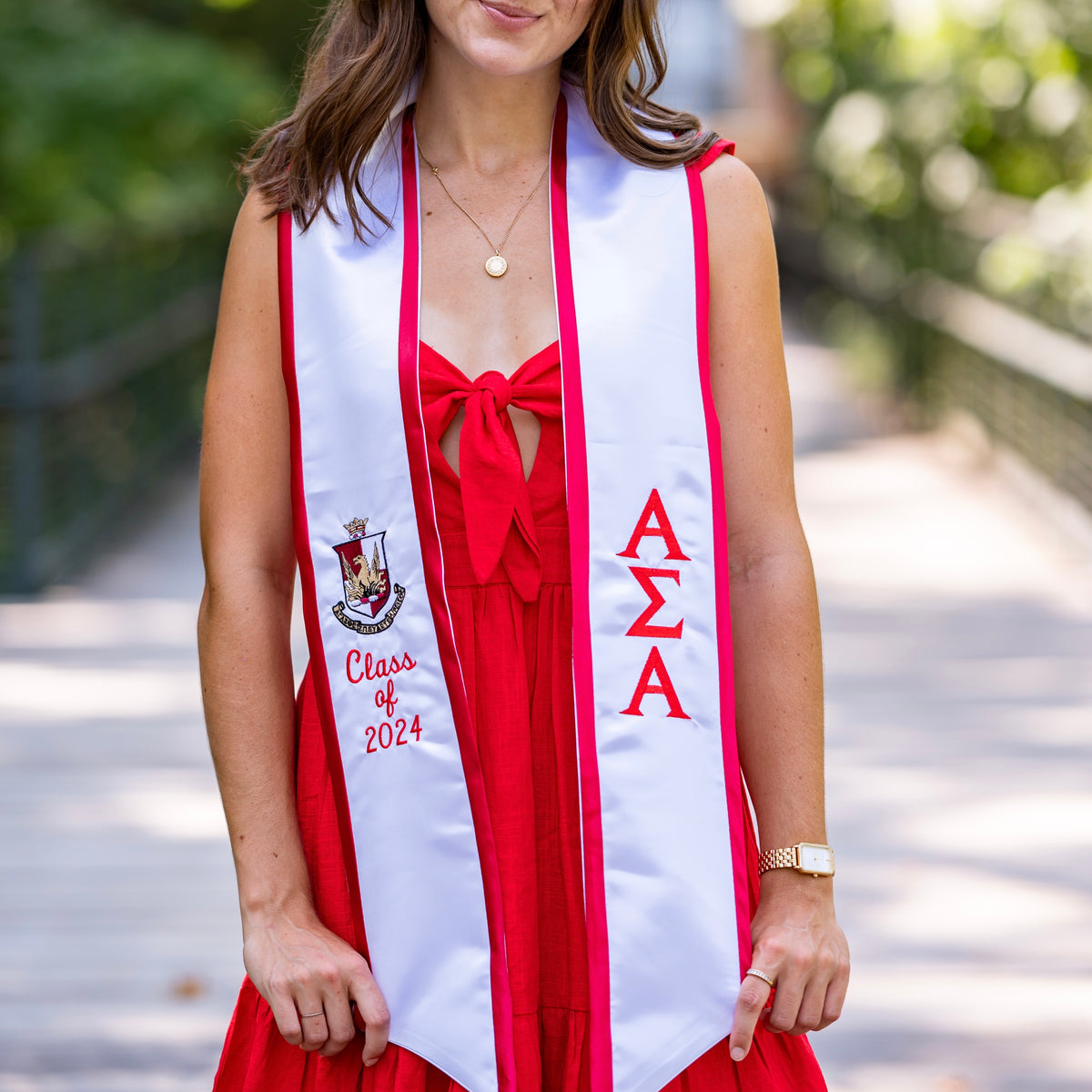 Custom Alpha Sigma Alpha Crest Greek Letter Sorority Graduation Stole ...