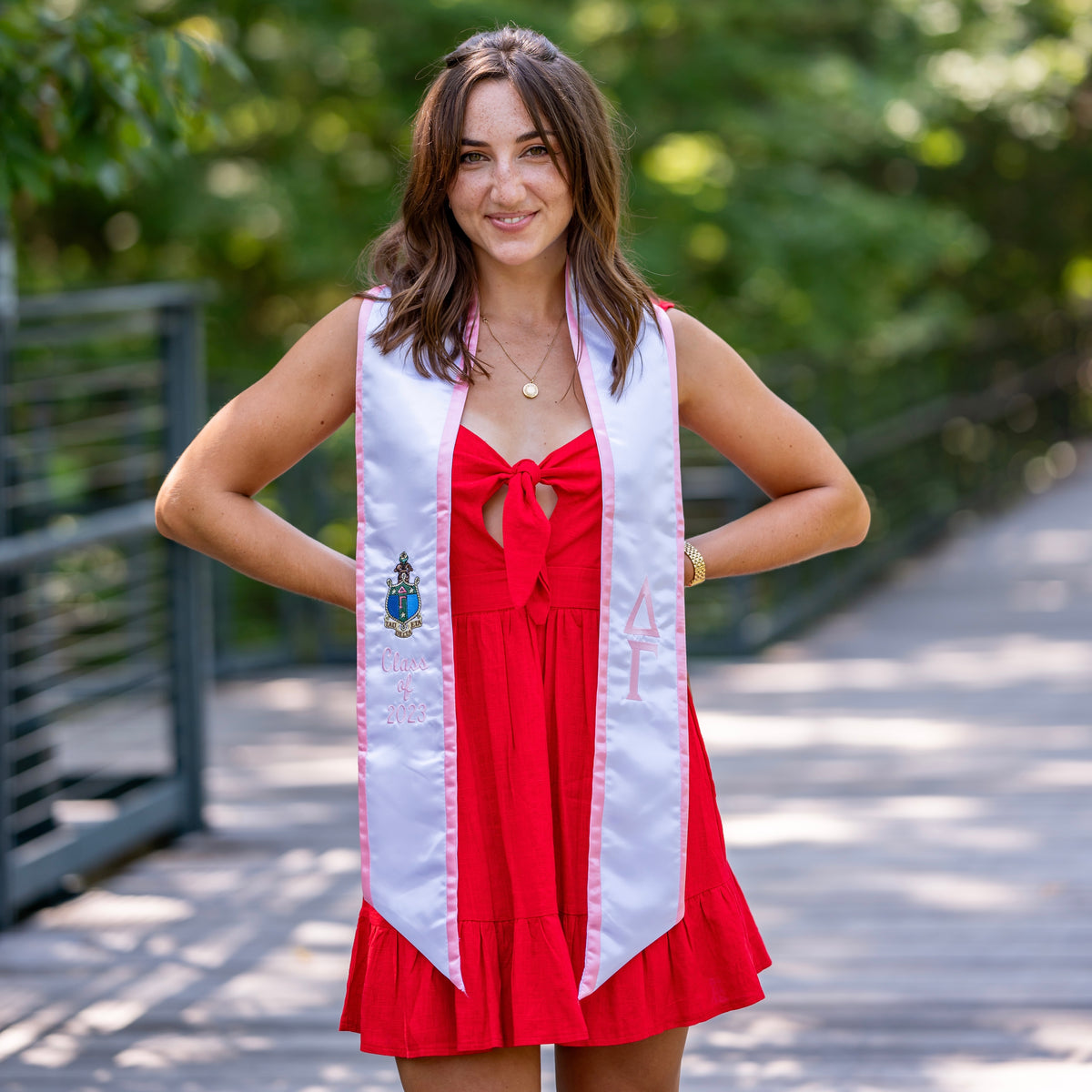 Delta Gamma Crest Angled Sorority Graduation Stole | Greek Letter Co.
