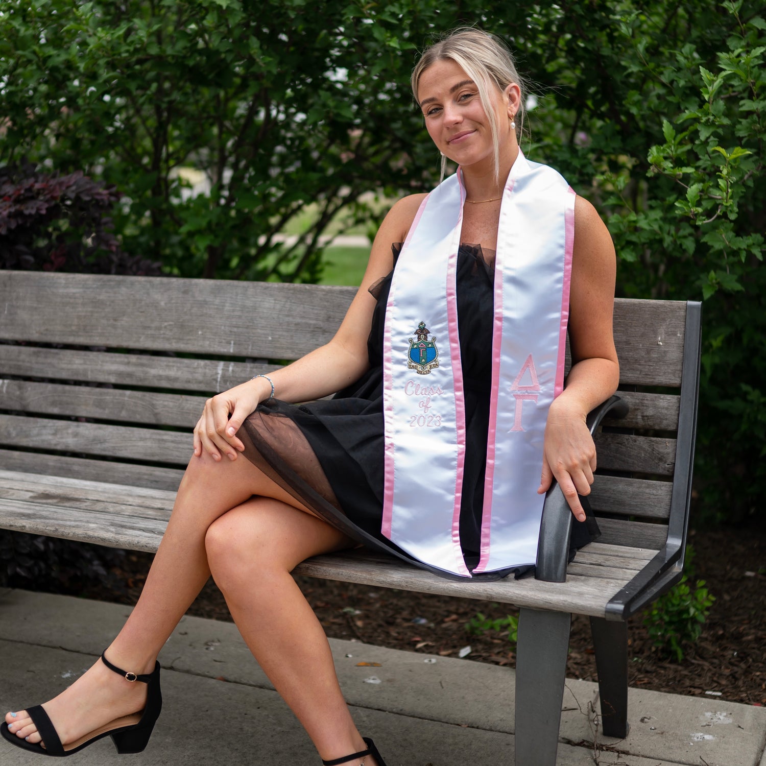 Delta Gamma Crest Angled Sorority Graduation Stole | Greek Letter Co.