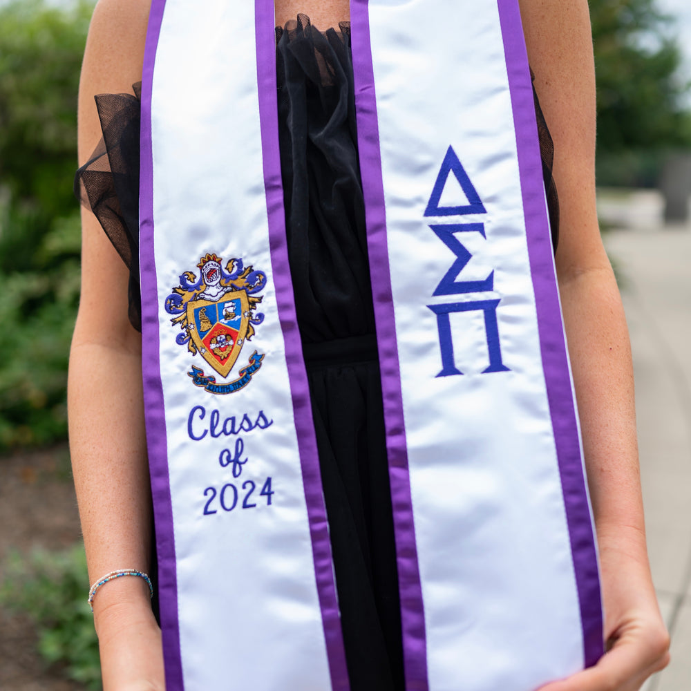 Custom Delta Sigma Pi Crest Greek Letter Sorority Graduation Stole ...