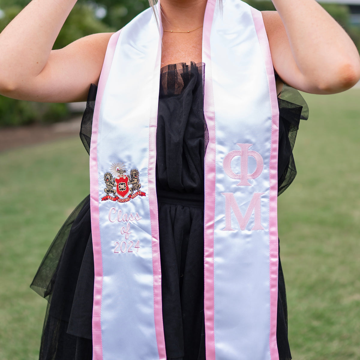 Custom Phi Mu Crest Greek Letter Sorority Graduation Stole | Greek ...