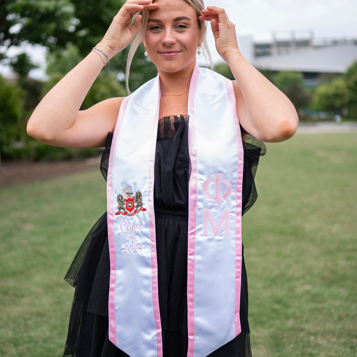 Custom Phi Mu Crest Greek Letter Sorority Graduation Stole | Greek ...