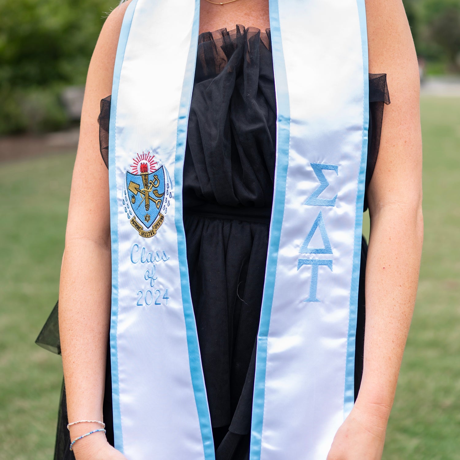 Custom Sigma Delta Tau Crest Greek Letter Sorority Graduation Stole ...