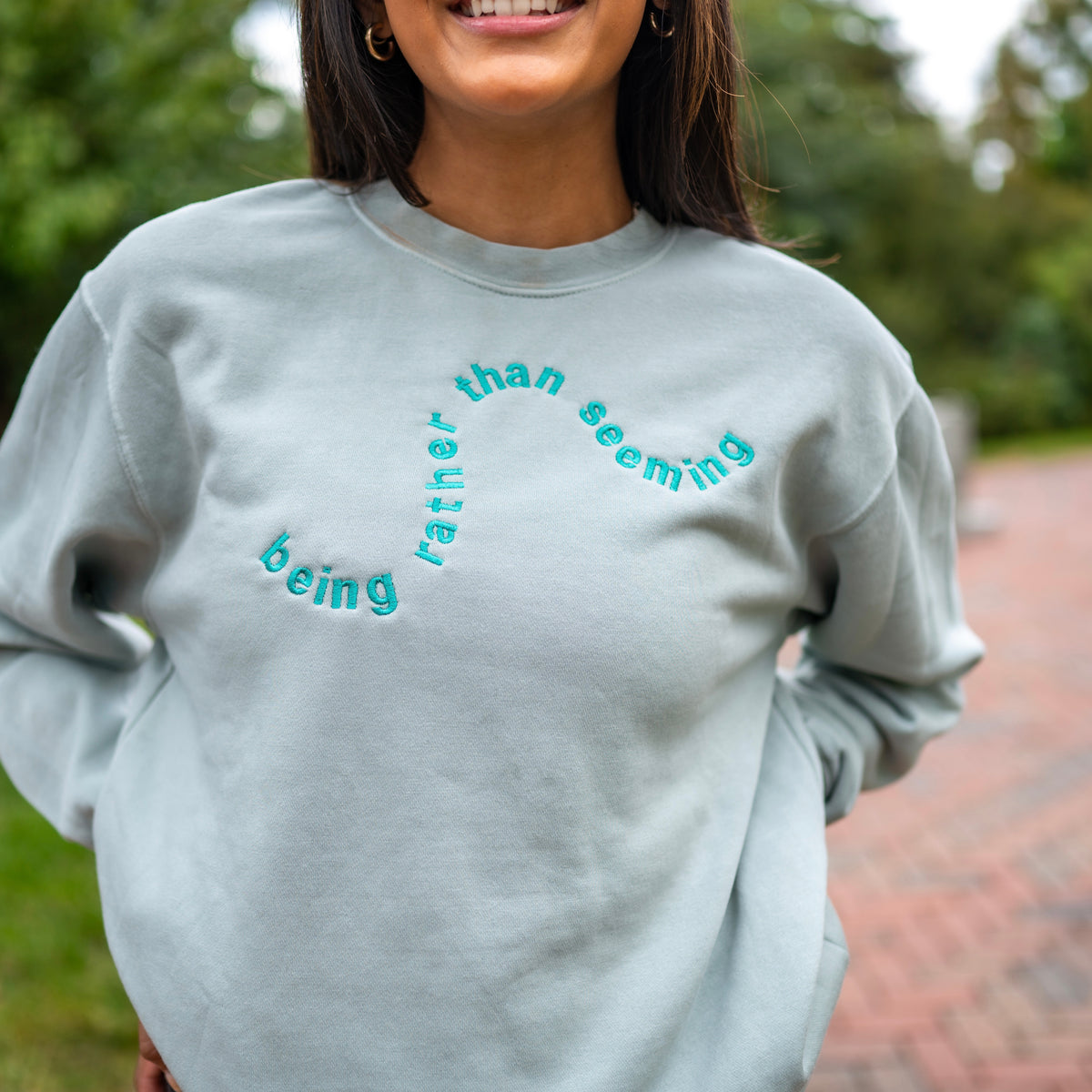 Swirly Zeta Tau Alpha Creed 'Being Rather Than Seeming' Crewneck ...
