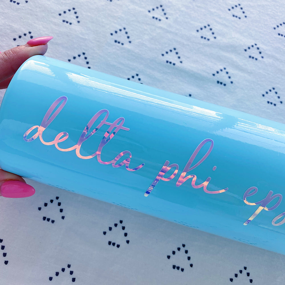 Skinny Cursive Sorority Greek Letter Customizable Stainless Steel ...