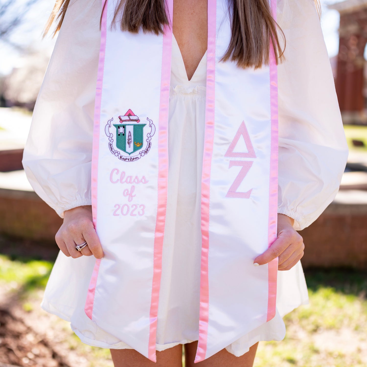 Delta Zeta Crest Angled Sorority Graduation Stole – Greek Letter Co.