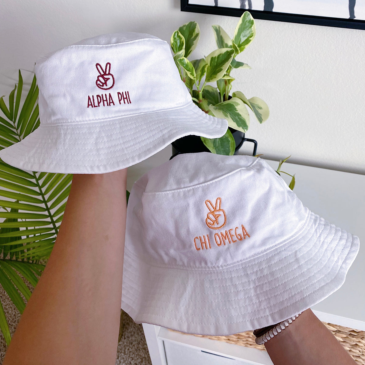 Peace Out Embroidered Bucket Hat – Greek Letter Co.
