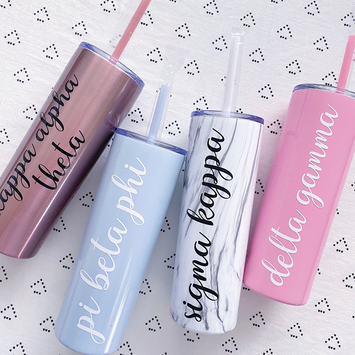 Cursive Stainless Steel Tumbler – Greek Letter Co.